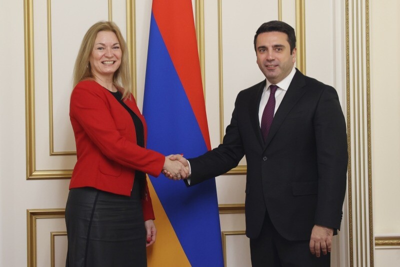 Armenian Speaker of Parliament receives newly appointed Ambassador of ...