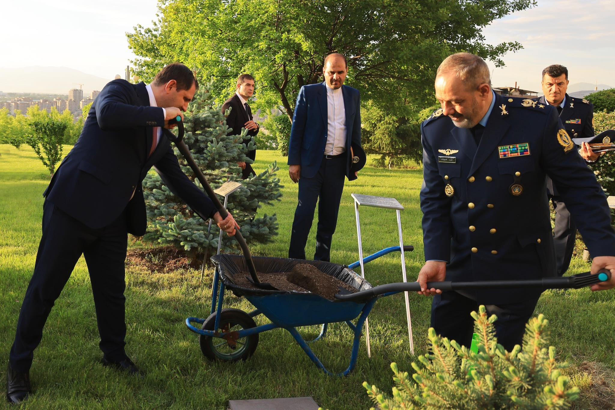 Iranian Defense Minister plants tree during Armenia visit - ARMENPRESS ...