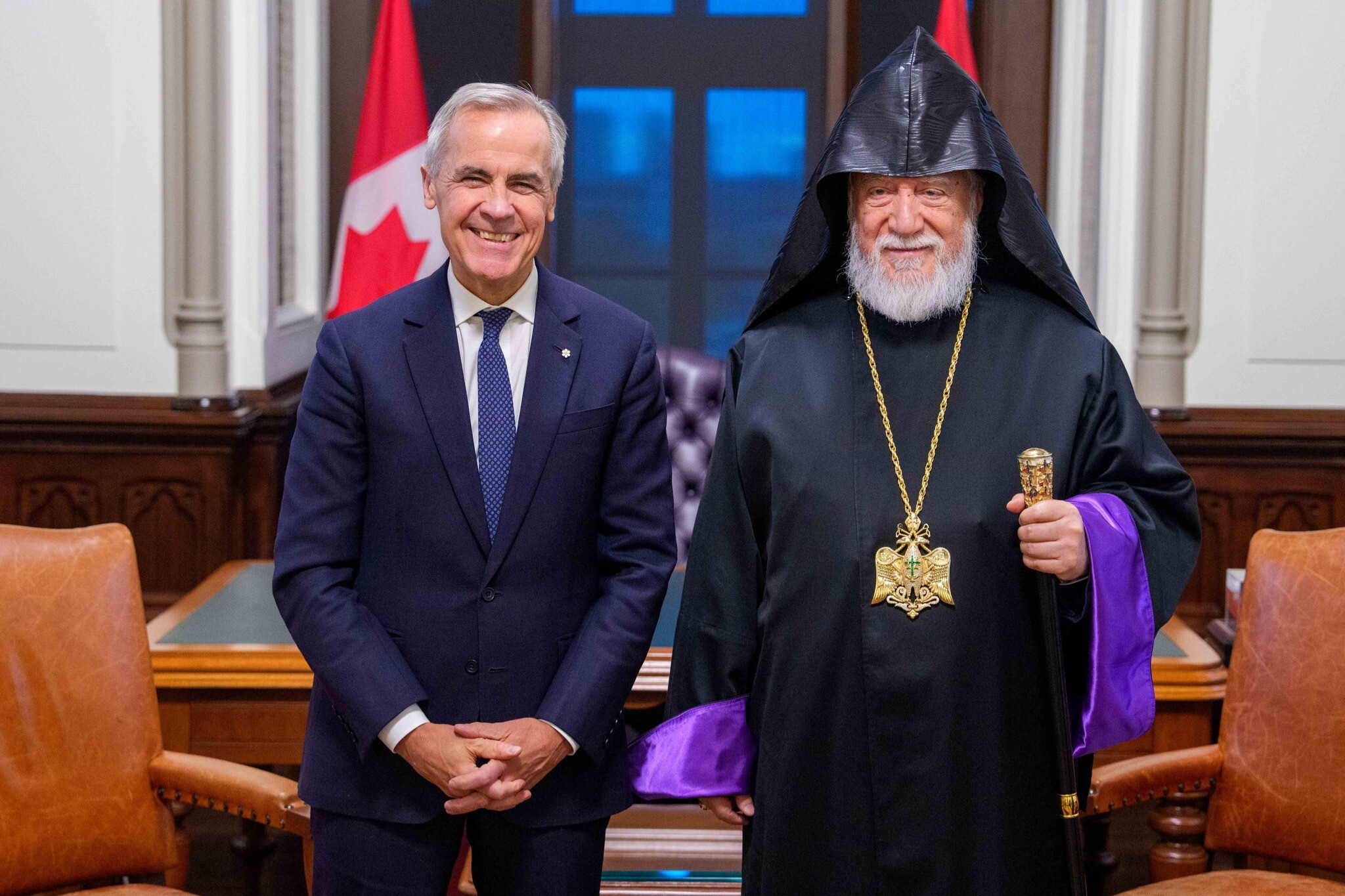 Aram I a rencontré le Premier ministre du Canada, Mark Carney ...